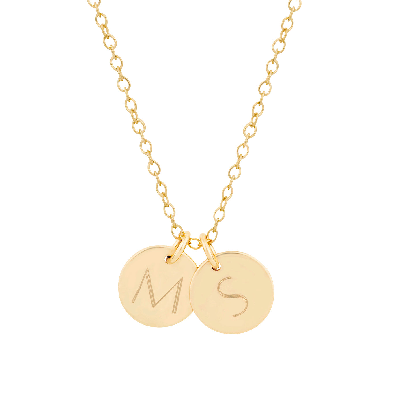 Gold Initial Necklace Two or More Discs - Lulu + Belle ® Jewellery